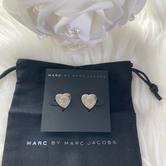 Marc Jacobs | Jewelry | Nwt Marc Jacobs Logo Heart Stud Earrings | Poshmark
